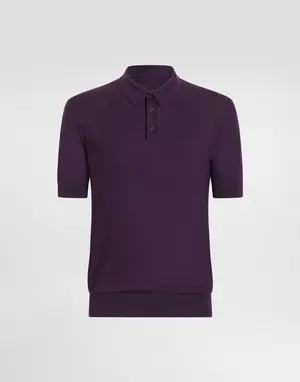 Dolce & Gabbana Cashmere Polo Shirt Sweaters And Cardigans - Purple