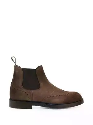 DOUCAL'S Brogue-detail Suede Chelsea Boots