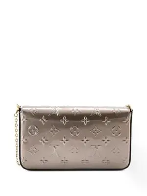 LOUIS VUITTON Felicie Pochette Limited Edition Metallic Monogram Vernis Shoulder Bag