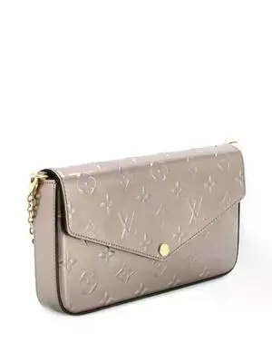 LOUIS VUITTON Felicie Pochette Limited Edition Metallic Monogram Vernis Shoulder Bag