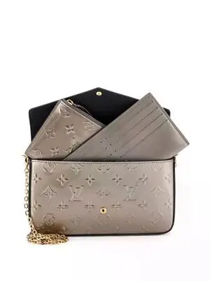 LOUIS VUITTON Felicie Pochette Limited Edition Metallic Monogram Vernis Shoulder Bag