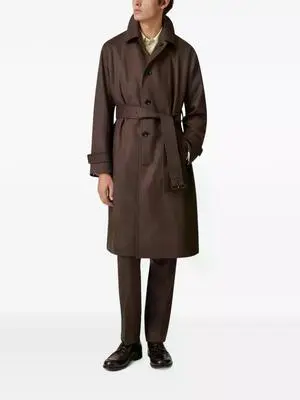 LARDINI Single-breasted Wool Trench Coat