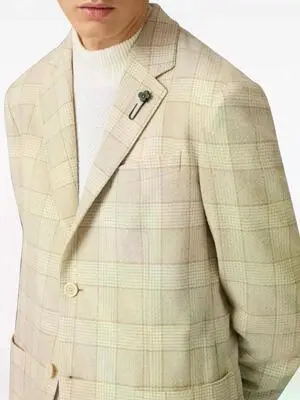 LARDINI Glen-check Bouclé Blazer