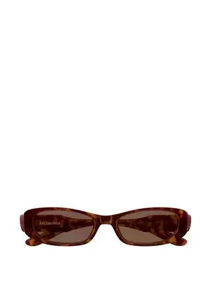 Balenciaga Bb Logo-plaque Rectangle-frame Sunglasses - Brown