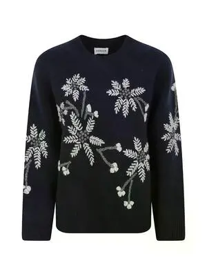 P.a.r.o.s.h Floral-embroidered Sweater - Blue