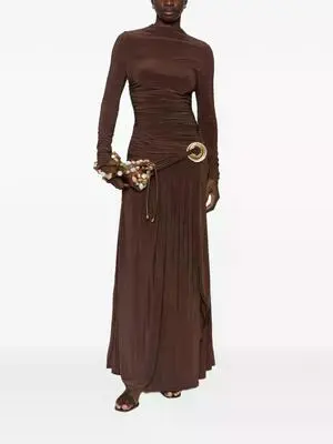 Aje Selah Ruched Long-sleeve Maxi Dress