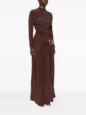 Aje Selah Ruched Long-sleeve Maxi Dress