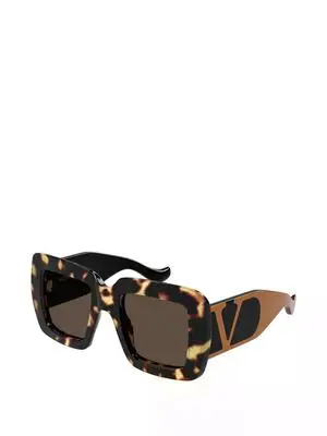 Valentino Garavani Vlogo Square-frame Sunglasses - Brown