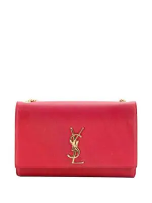 Saint Laurent Classic Monogram Grainy Leather Medium Crossbody Bag - Red