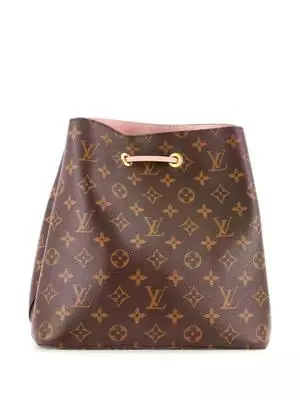 LOUIS VUITTON Neonoe Handbag Monogram Canvas With Leather Mm Bucket Bag - Brown