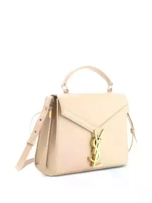 Saint Laurent Cassandra Top Handle Bag Leather Mini Shoulder Bag - Neutrals