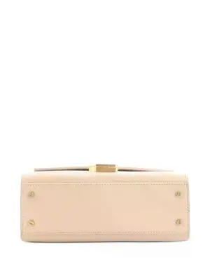 Saint Laurent Cassandra Top Handle Bag Leather Mini Shoulder Bag - Neutrals