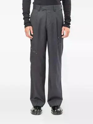 DOMREBEL Bully Cross-stitch Wool Trousers