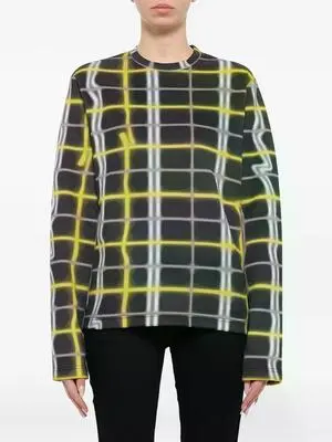 Kenzo Check-print Long-sleeve T-shirt - Black