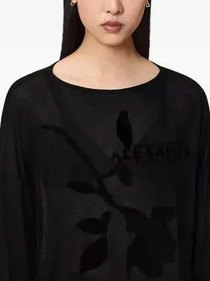 ALLSAINTS Floral-devoré Boat-neck Top