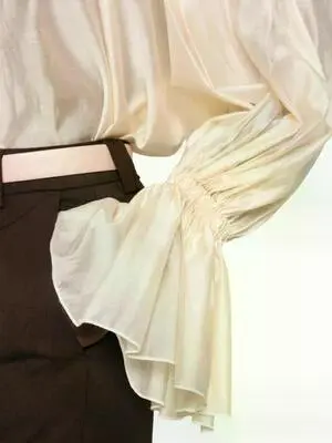 THELATEST Estelle Ruffled-collar Balloon-sleeve Top