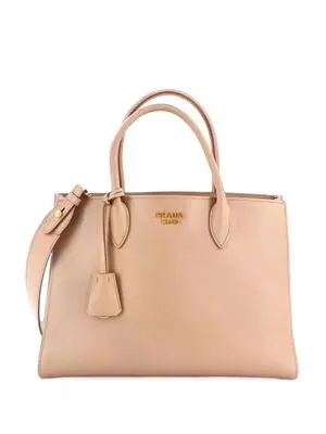 Prada Side Pleat Saffiano Leather Large Tote Bag