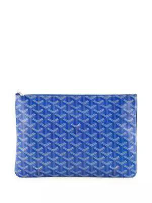 Goyard Senat Zip Coated Canvas Mm Pouch - Blue