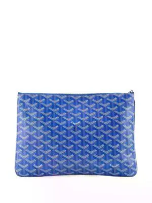 Goyard Senat Zip Coated Canvas Mm Pouch - Blue