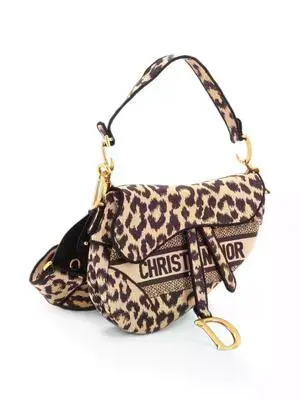 Dior Saddle Handbag Mizza Embroidered Canvas Medium Satchel