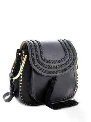 Chloé Hudson Handbag Whipstitch Leather Small Crossbody Bag - Black