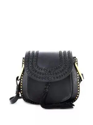 Chloé Hudson Handbag Whipstitch Leather Small Crossbody Bag - Black