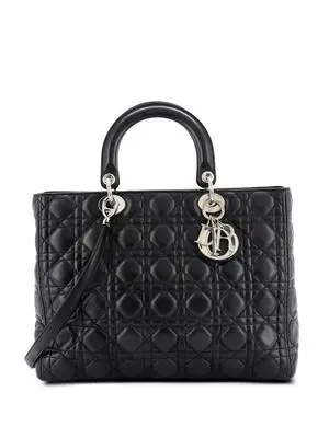 DIOR Vintage Lady Dior Bag Cannage Quilt Lambskin Large Satchel