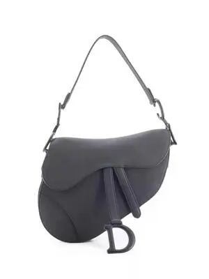 Dior Ultra Matte Saddle Handbag Leather Medium Shoulder Bag - Black