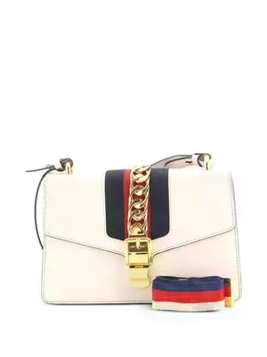 Gucci Sylvie Leather Small Shoulder Bag - Neutrals