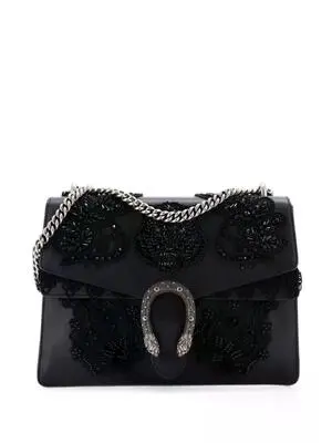 Gucci Dionysus Bag Embellished Leather Medium Shoulder Bag - Black