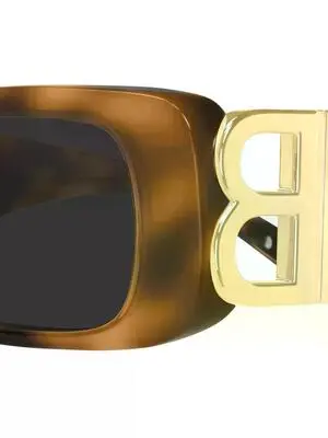 Balenciaga Dynasty Logo-plaque Rectangle-frame Sunglasses