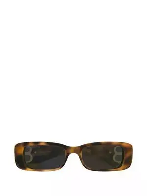 Balenciaga Dynasty Logo-plaque Rectangle-frame Sunglasses - Brown