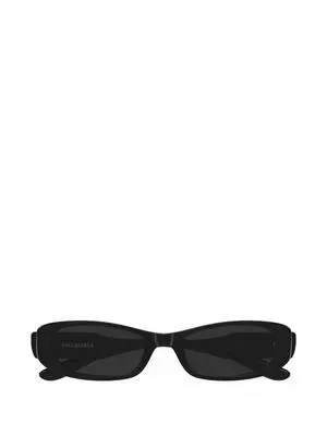 Balenciaga Bb Logo-plaque Rectangle-frame Sunglasses - Black