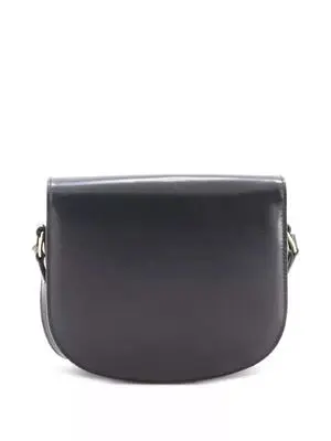 Celine Triomphe Besace Clea Flap Bag Leather Shoulder Bag - Black