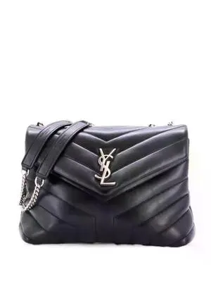 Saint Laurent Loulou Matelasse Chevron Leather Small Shoulder Bag - Black