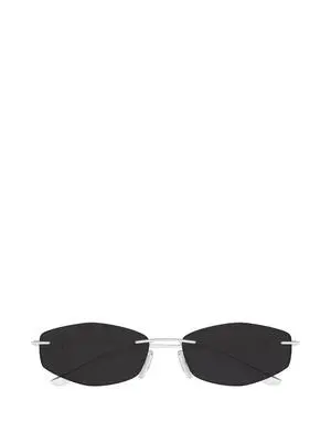 Balenciaga Nano Rimless Geometric-frame Sunglasses - Silver