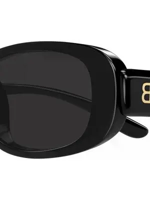Balenciaga Bb Logo-plaque Oval-frame Sunglasses