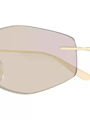 Balenciaga Nano Bb-logo Geometric-frame Sunglasses - Gold