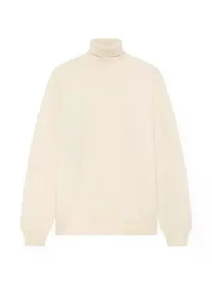LARDINI Ribbed-knit Turtleneck Sweater - Neutrals