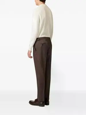 LARDINI Pleated Straight-leg Trousers