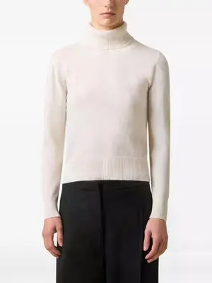LARDINI Ribbed-knit Turtleneck Sweater