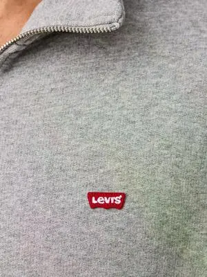 LEVI'S Quarter-zip Logo-patch Sweatshirt - Grey