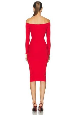FLEUR DU MAL Hourglass Rib Midi Dress