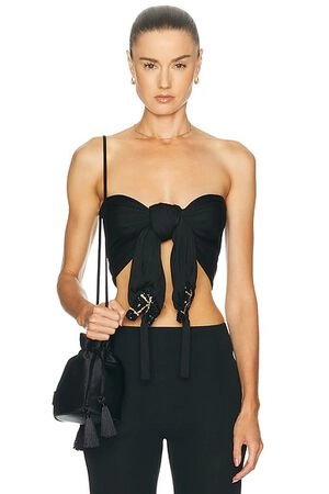 BODE Sequin Pony Scarf Top - Black