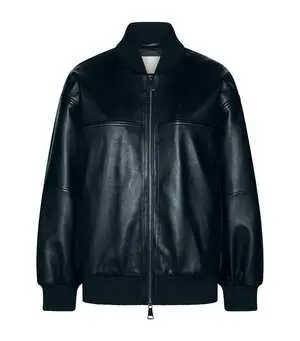Marella Leather Bomber Jacket