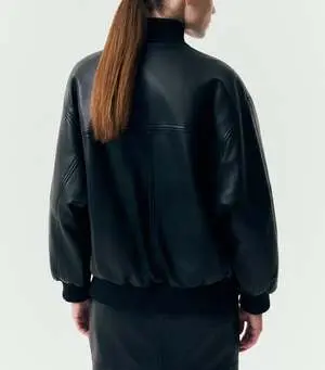 Marella Leather Bomber Jacket