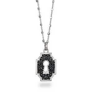 MYRTO KATRAMADOU JEWELLERY Black / Silver Unlocked Lock Necklace Silver Black - Black/silver