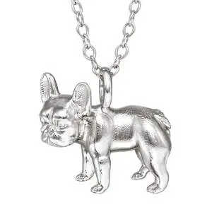 SIMON KEMP JEWELLERS French Bulldog Pendant In Solid Sterling Recycled - Silver