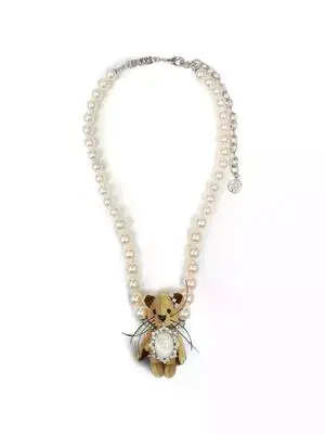 YVMIN Paradise Pearl-pendant Cat Necklace - Neutrals