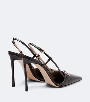 TOM FORD Croc-effect Leather Slingback Pumps